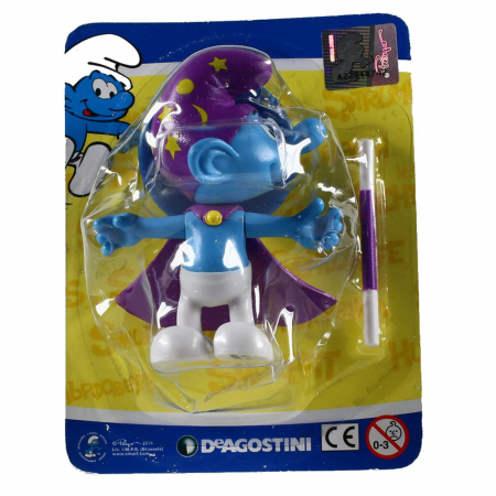 Figurita colección DeAgostini Los Pitufos, mago (Nº40)