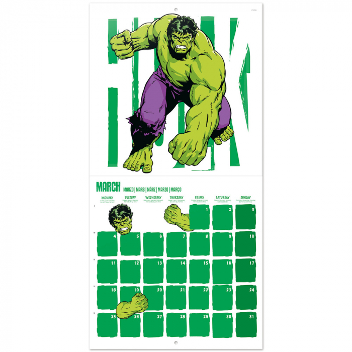Calendario de pared Erik Marvel Comics 30x30cm (2024)