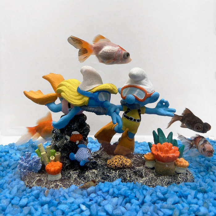 Collectible figurine Aqua Della The Smurfs, smurfs diving (2022)