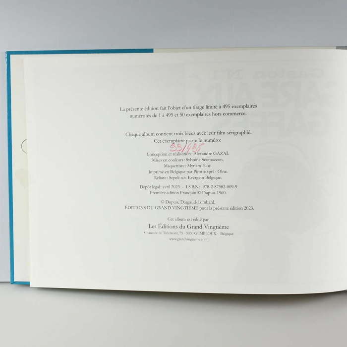 Album de luxe Editions du Grand Vingtième Gaston Lagaffe Gare aux ...