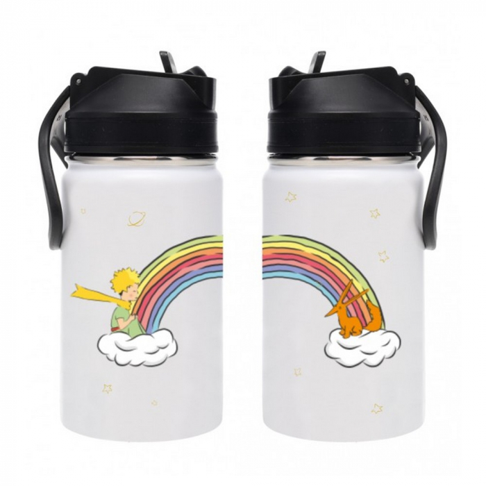 Kiub stainless steel thermal bottle with straw (The Little Prince, Rainbow)