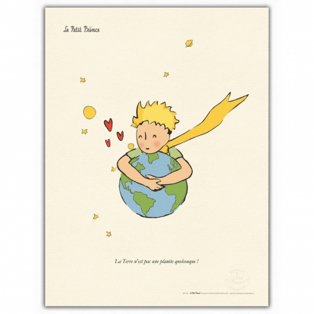 Poster impreso Art Print Oneart (El Principito y la Tierra)