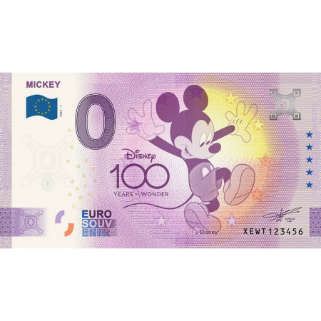 Bank note 0 Euro Souvenir Disney 100th Anniversary Mickey Mouse (2023)