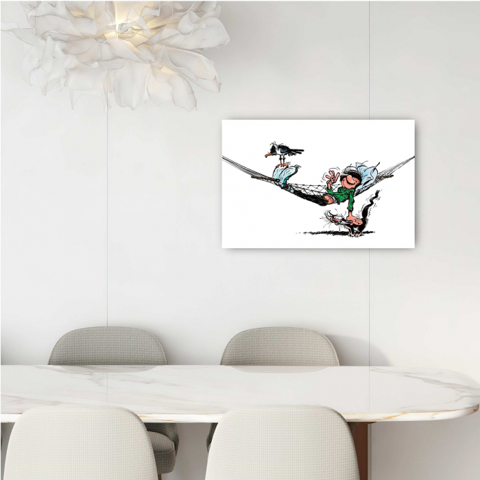 Canvas Frame Gaston Lagaffe (Nap in the hammock)
