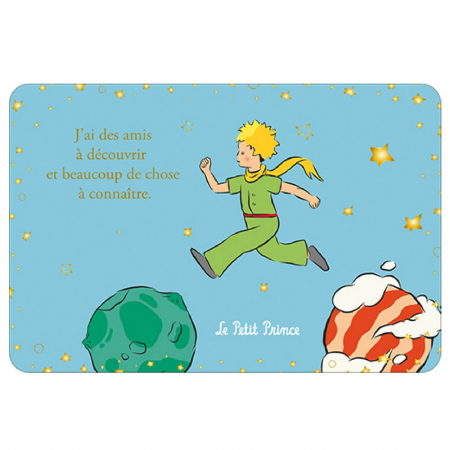 Carte postale Kiub Le Petit Prince saute des planètes (15x10cm)