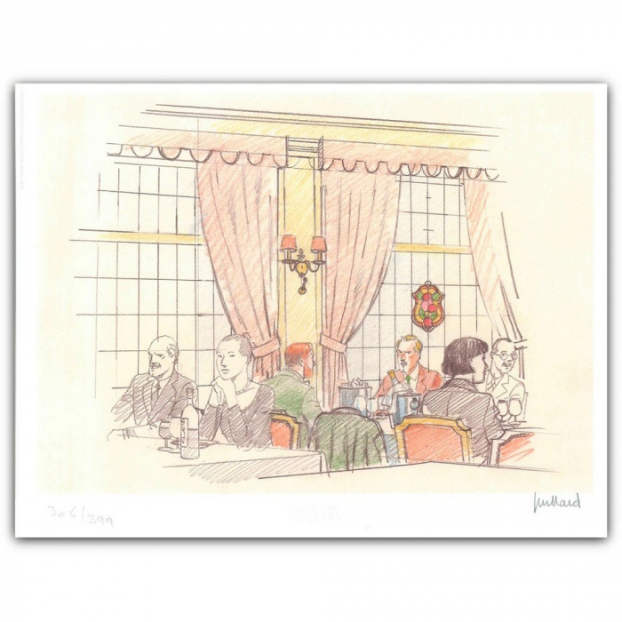 Ex-libris Offset Blake et Mortimer signé par Juillard Nº01 (27x21cm)