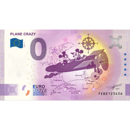 Bank note 0 Euro Souvenir Disney Mickey Plane Crazy (2024)
