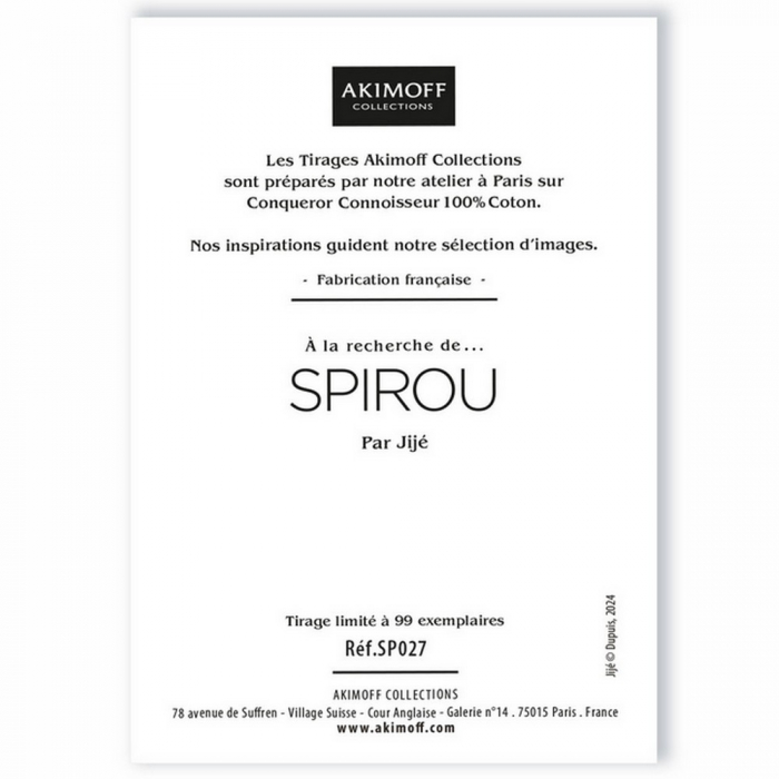 Poster collection Akimoff Spirou & Fantasio, Spirou et l’aventure (30x40cm)