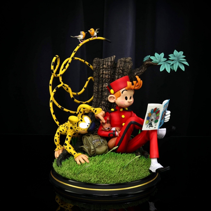 Collectible figure Cartoon Kingdom, Spirou and Spip with Marsupilami 1/ ...