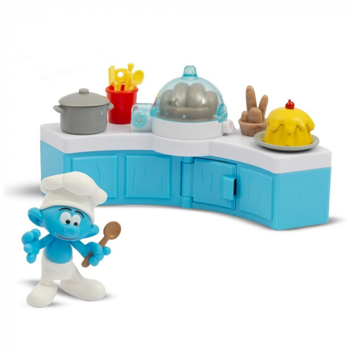 Box collectible Playset Giochi Preziosi, The Smurfs (The Smurf Chef Cooker)