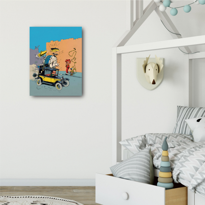 Canvas Frame Gaston Lagaffe, Spirou and Marsupilami (Fiat 509)