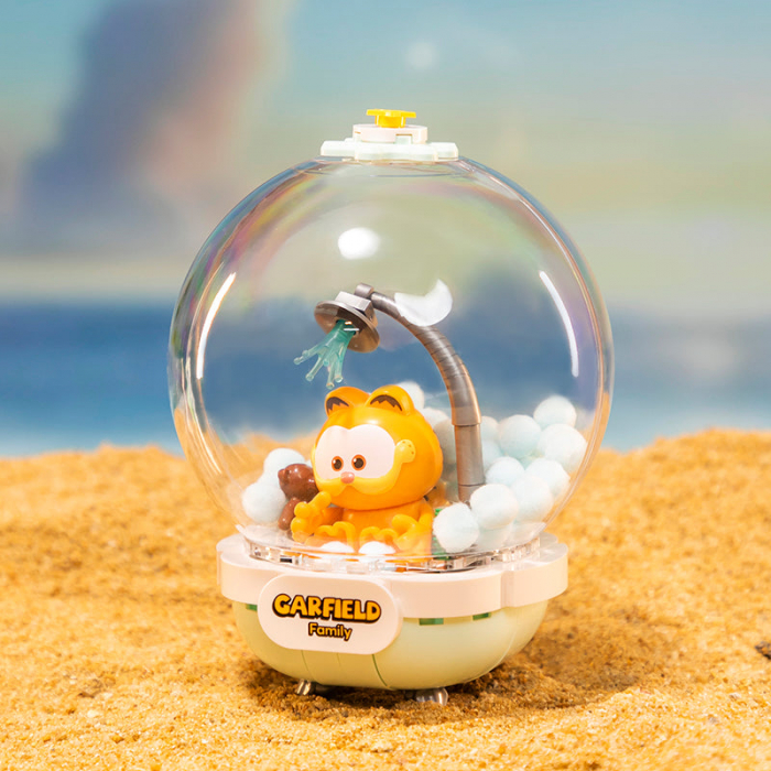 Construction set figurine Pantasy Garfield, in his shower (86802)
