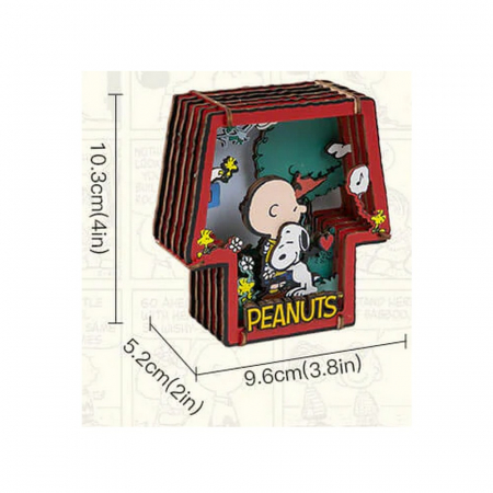 Mini Diorama 3D à assembler Puremind Peanuts Snoopy, Câlin (2301)