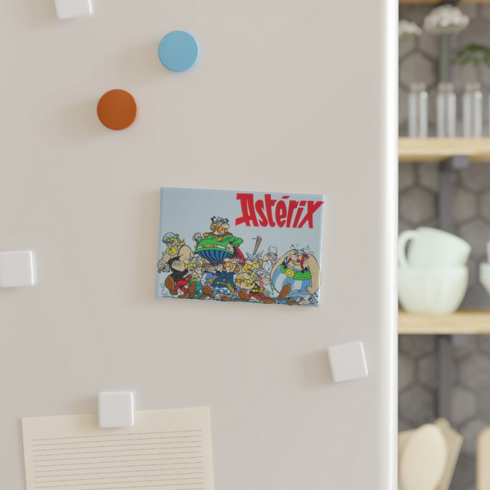 Decorative magnet Astérix, The village at the brawl (79x55mm)