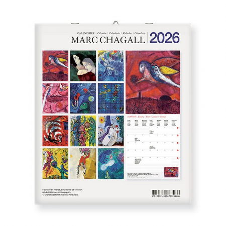 Calendrier mural, Marc Chagall 15,5x18cm (2026)