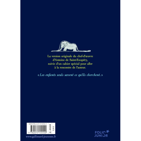 Libro de bolsillo Folio Junior, edición collector 80 años (Le Petit Prince)