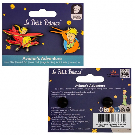 Collectible Set of 2 Pin's The Little Prince (Airplane, Fox)