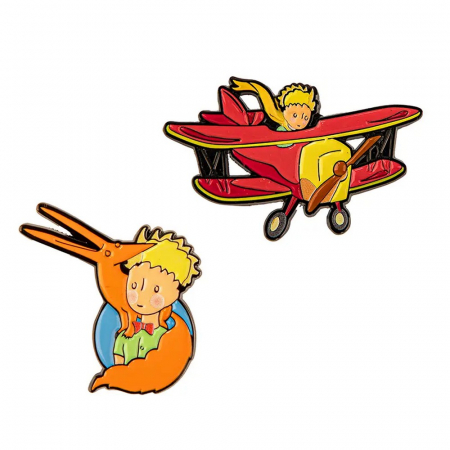 Collectible Set of 2 Pin's The Little Prince (Airplane, Fox)