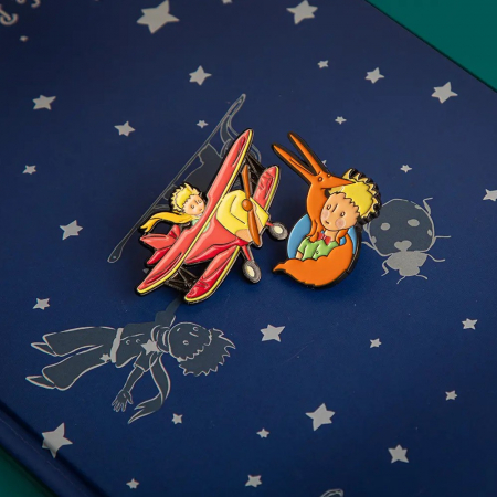 Collectible Set of 2 Pin's The Little Prince (Airplane, Fox)