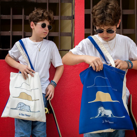 Fabric canvas Bag The Little Prince elephant and snake (37x43cm)