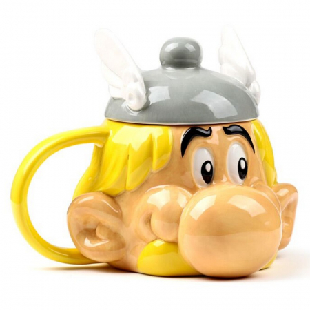 Figurine mug with lid Asterix and Obelix (Asterix portrait)