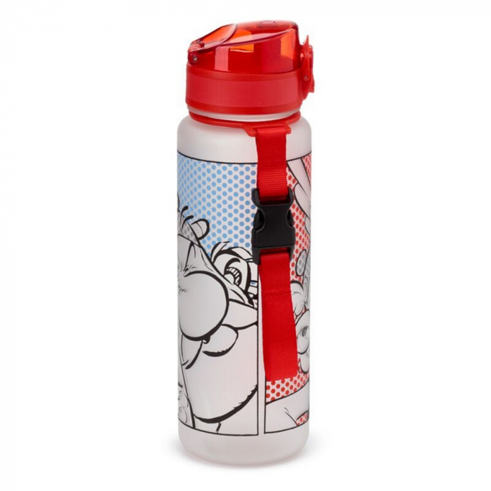 Bouteille d'eau avec bouton poussoir Astérix (Portrait d'Astérix et Obélix)