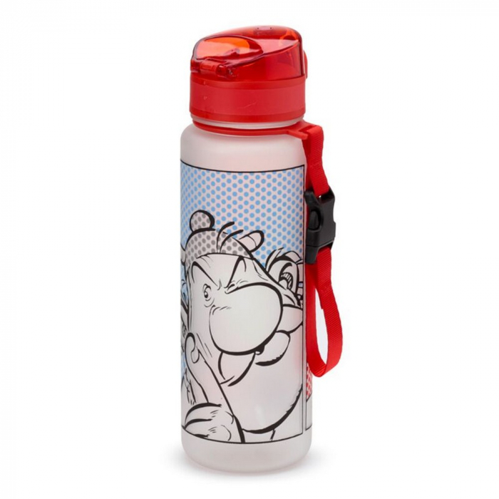 Bouteille d'eau avec bouton poussoir Astérix (Portrait d'Astérix et Obélix)
