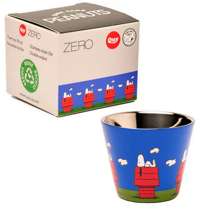 Taza mug térmica de café QuyCup Peanuts, Snoopy 90ml (Caseta)