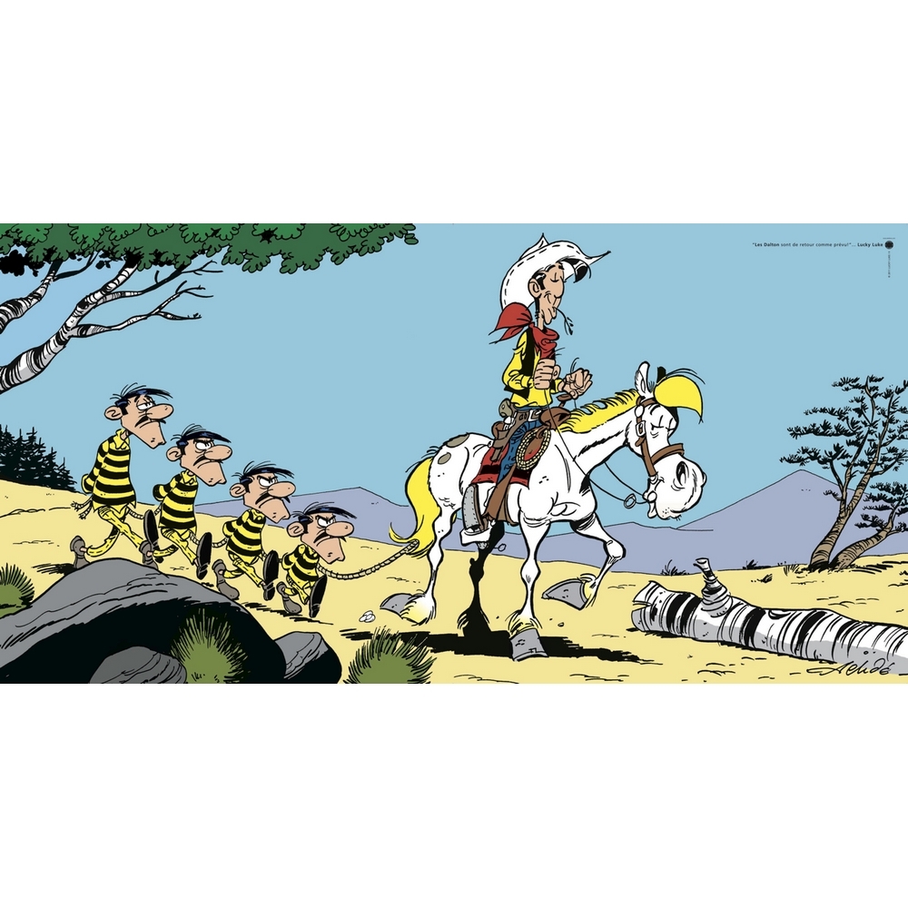 Poster affiche offset Lucky Luke et les quatre frères Dalton, Achdé ...