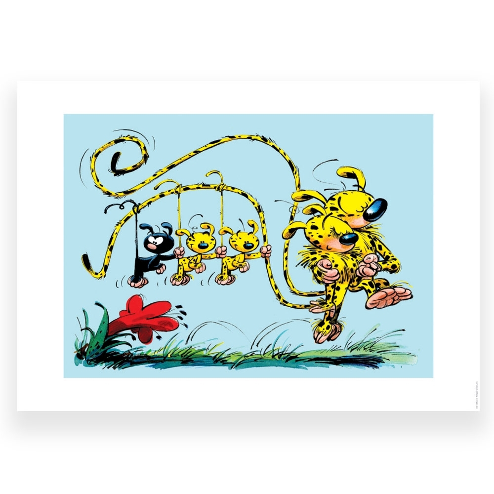 Poster affiche offset Marsupilami La famille Marsu, Franquin (70x50cm ...
