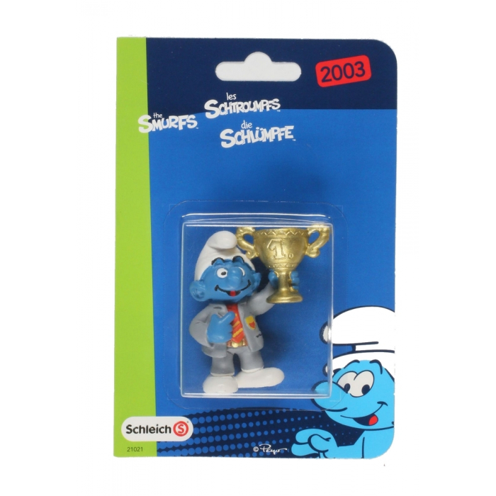 The Smurfs Schleich® Figure - Football President with Trophy 2003 (21021)