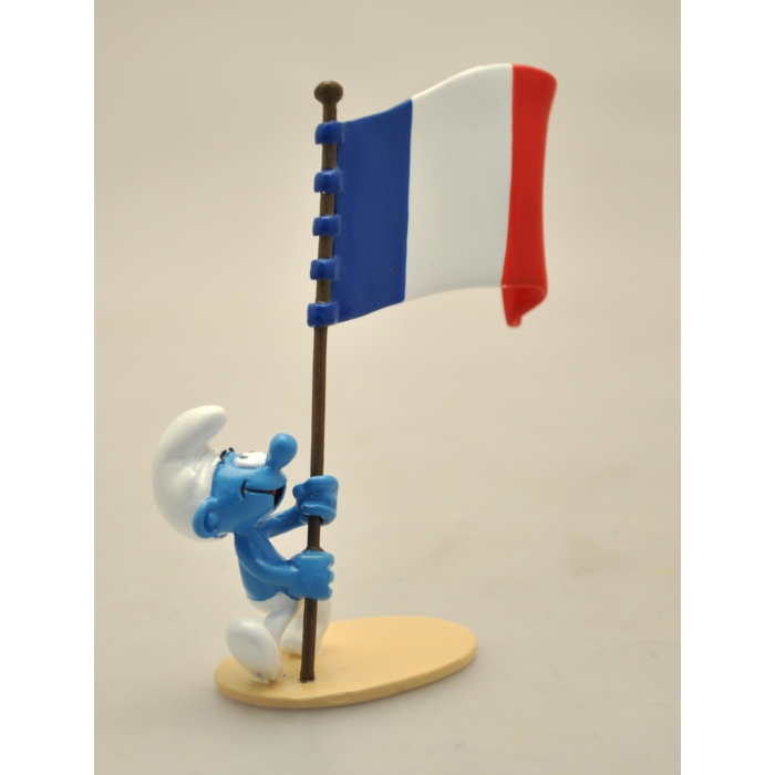 Collectible figurine Pixi The Smurfs, French flag carrier Smurf 6469 (2020)