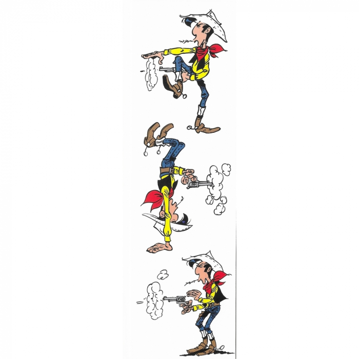 Marque-page en papier Lucky Luke, en train de tirer (50x170mm)