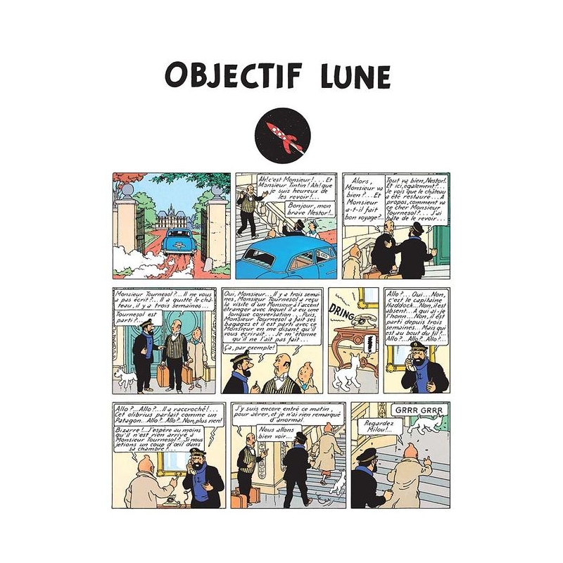 Album de Tintin: Objectif Lune Edition fac-similé couleurs 1953 - BD addik