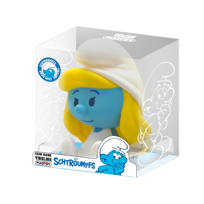 Hucha figura de colección Los Pitufos Chibi Plastoy, Pitufina 80099 (2020)